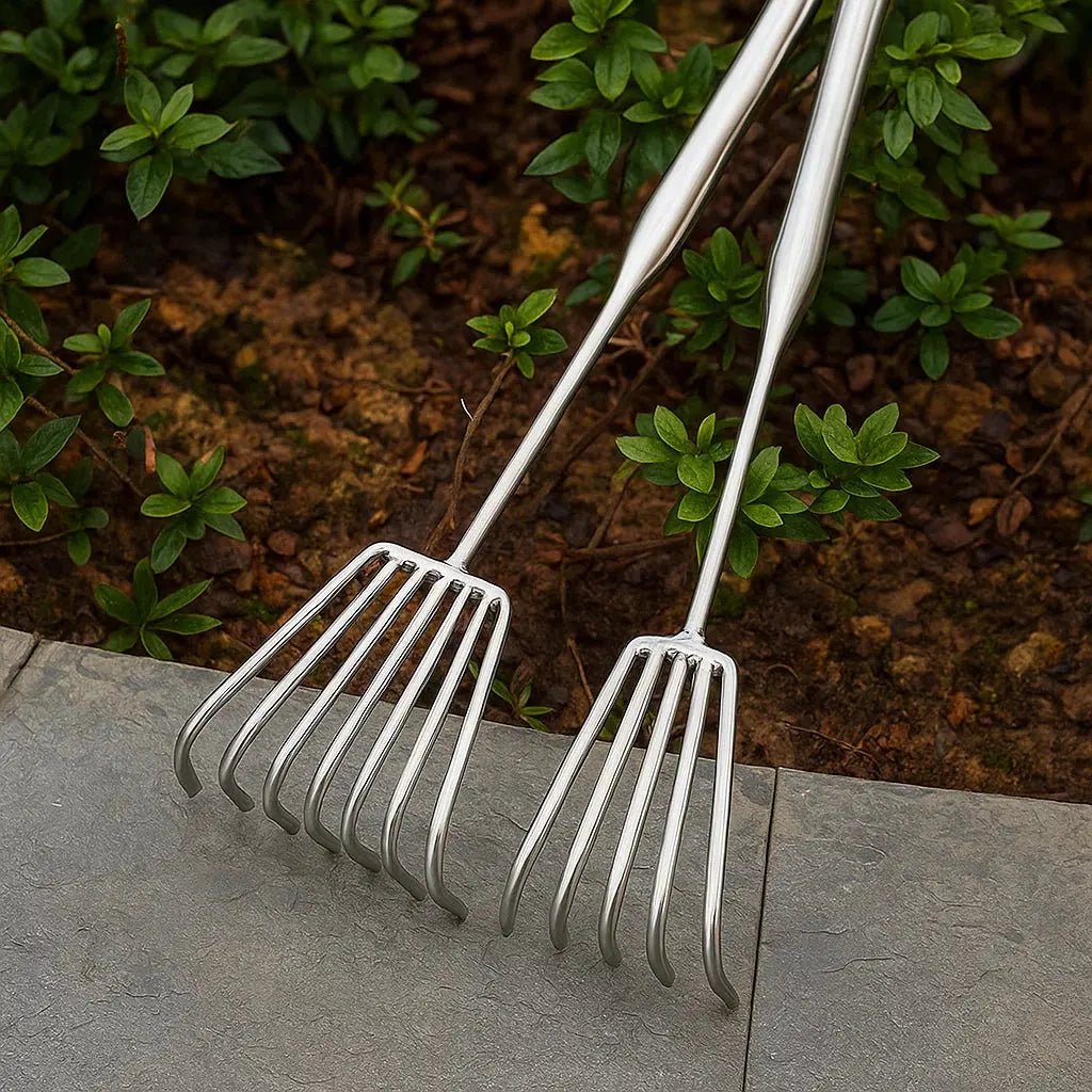 BowLift | Garden rake made of stainless steel — Sturdy hand rake with ...