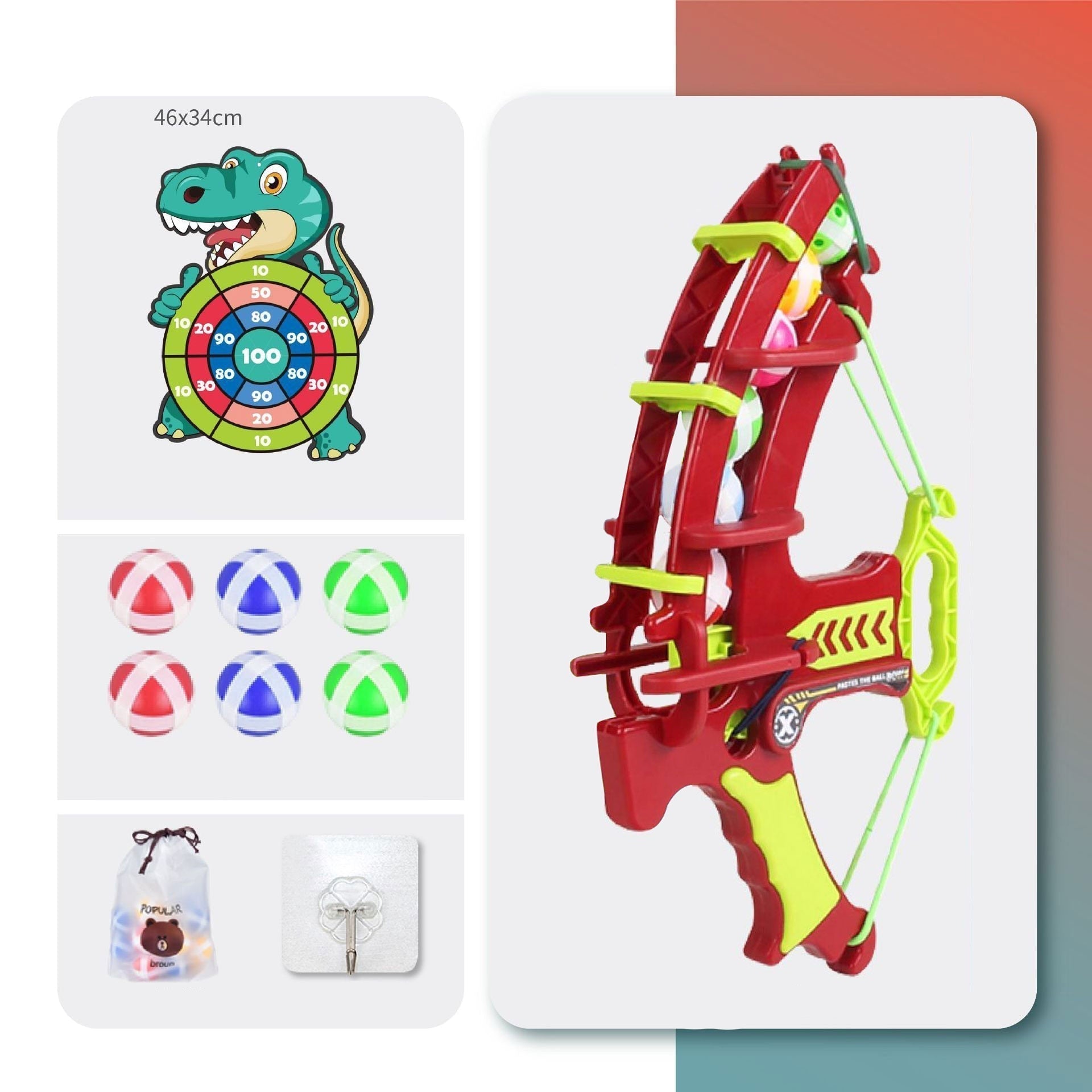 Dinosaur Sticky Ball Bow Dartboard Game – Halri